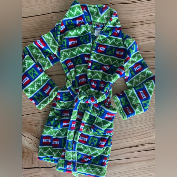 Minecraft | Pajamas | Super Fuzzy Soft Minecraft Robe For Boys | Poshmark